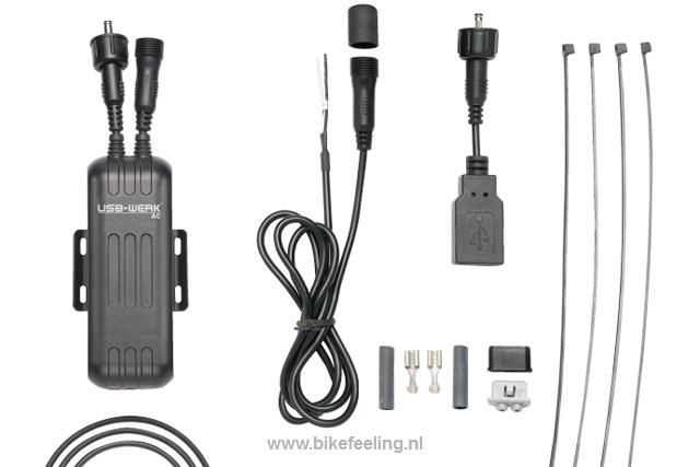 Busch & Müller USB-Werk dynamo USB-oplader, stabiele 5V USB spanning.